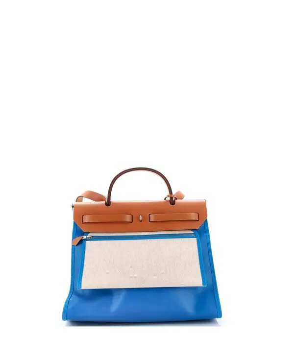 Hermès Herbag Zip Canvas & Leather Shoulder Bag