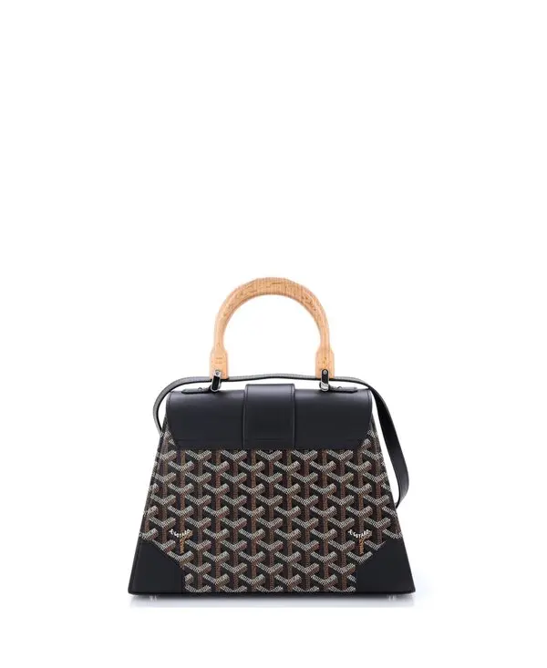 Goyard Pm Saigon Top Handle Bag Coated Canvas With Leather - Black
