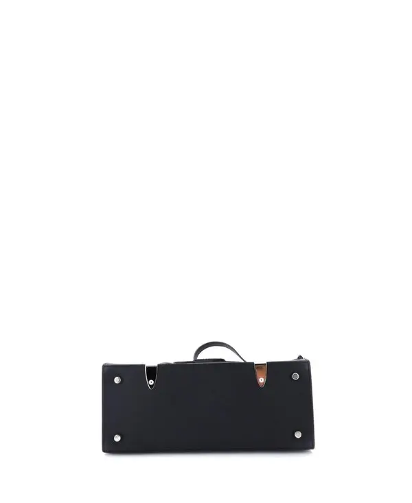 Goyard Pm Saigon Top Handle Bag Coated Canvas With Leather - Black