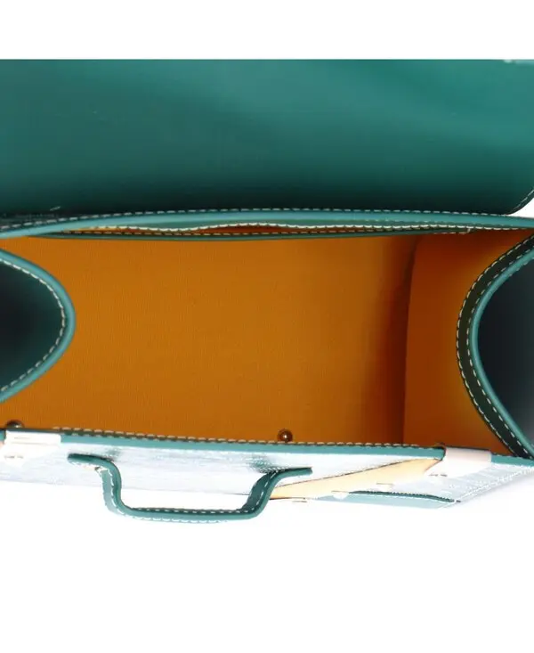 Goyard Pm Saigon Top Handle Bag Coated Canvas With Leather - Green