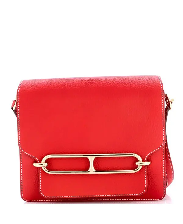Hermès Roulis Clemence Leather Shoulder Bag - Red