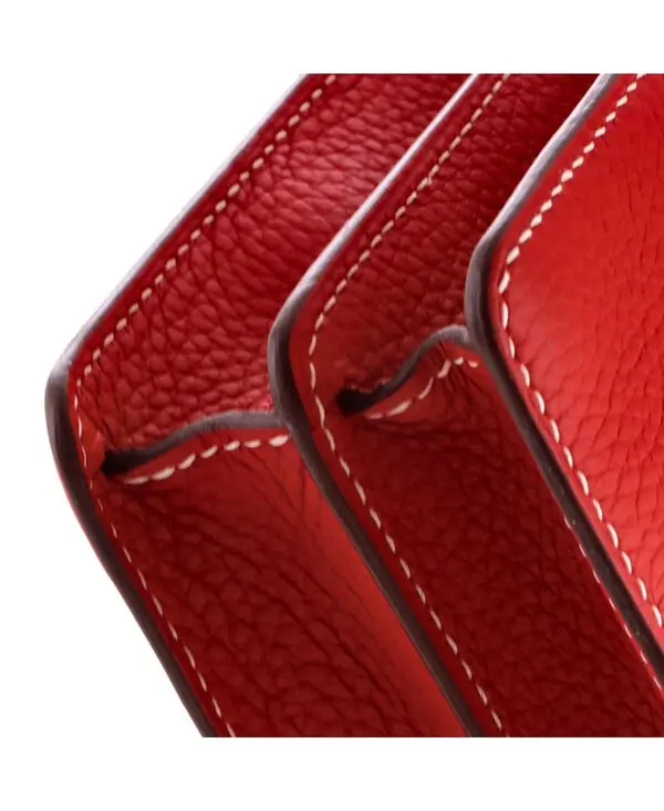 Hermès Roulis Clemence Leather Shoulder Bag - Red