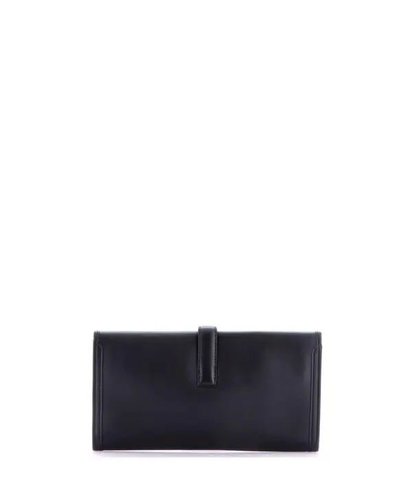 Hermès Jige Elan Swift Leather Clutch - Black
