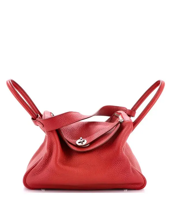 Hermès Lindy 30 Clemence Leather Shoulder Bag - Red