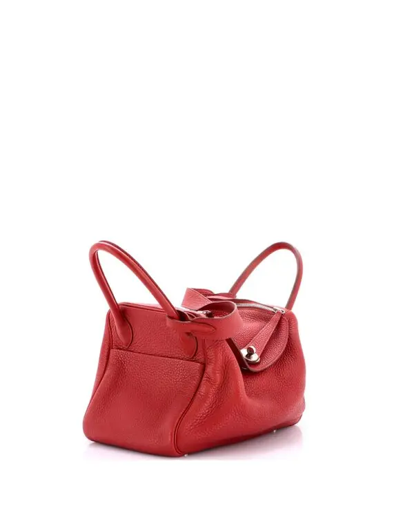 Hermès Lindy 30 Clemence Leather Shoulder Bag - Red