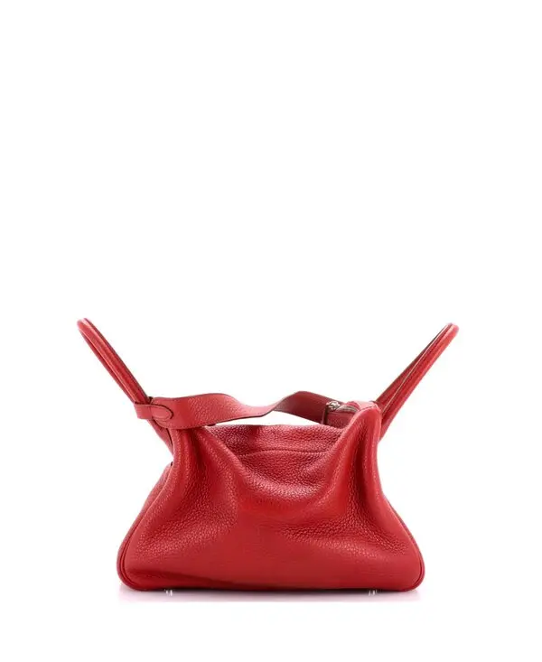 Hermès Lindy 30 Clemence Leather Shoulder Bag - Red