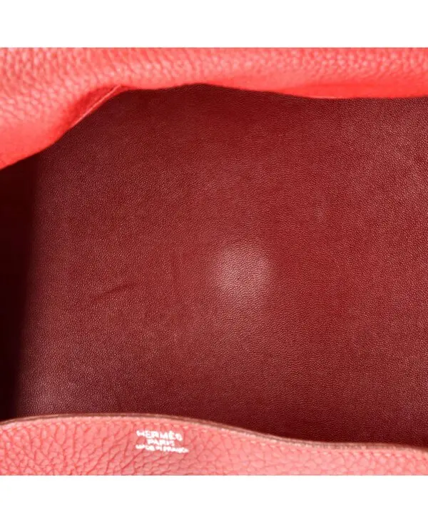 Hermès Lindy 30 Clemence Leather Shoulder Bag - Red