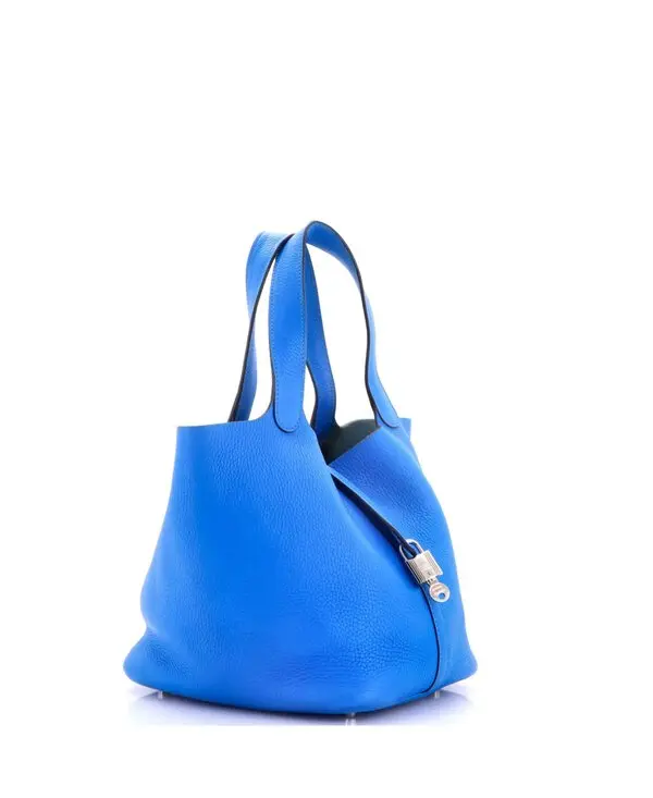 Hermès Mm Picotin Lock Bag Clemence - Blue