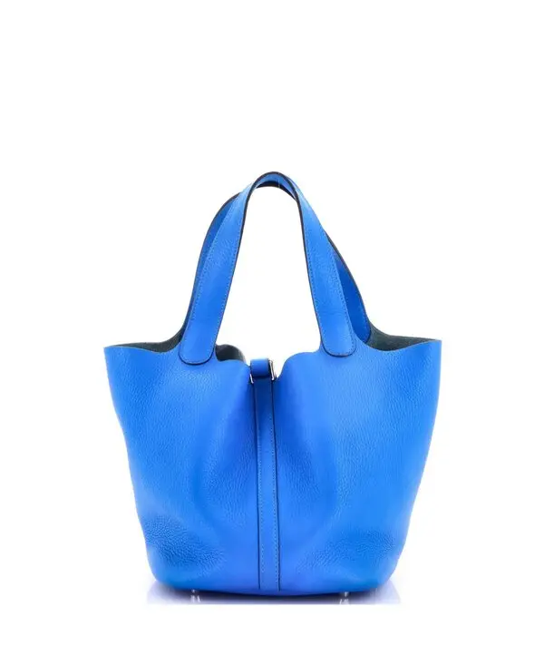 Hermès Mm Picotin Lock Bag Clemence - Blue