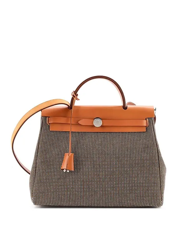 Hermès Herbag Zip Canvas & Leather Shoulder Bag