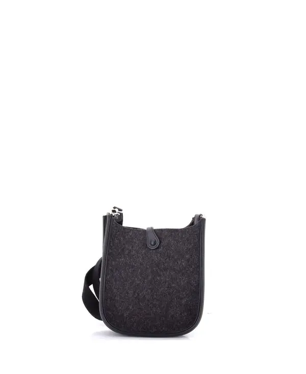 Hermès Tpm Evelyne Gen Iii Felt & Leather Trim Crossbody - Gray