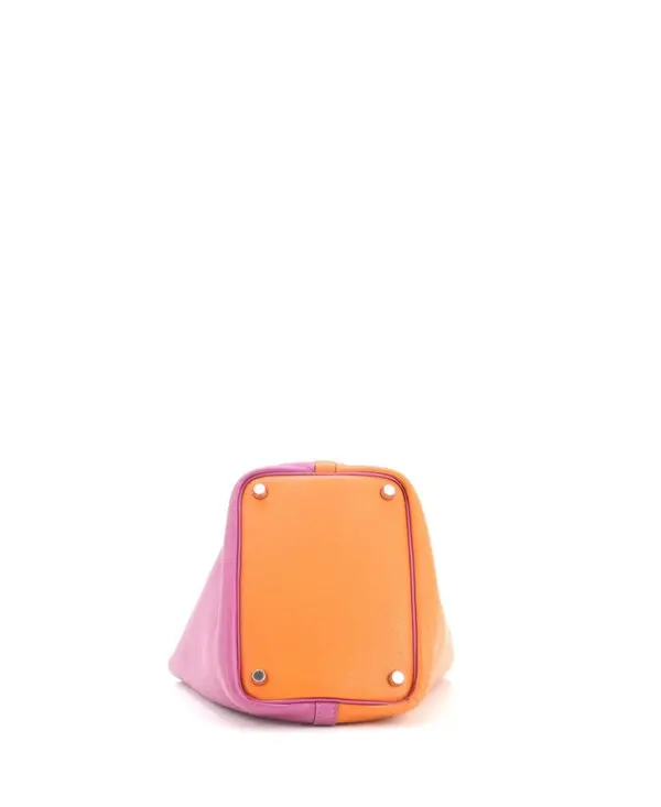 Hermès Picotin Lock Leather Contrast Color Blocked Bag - Orange