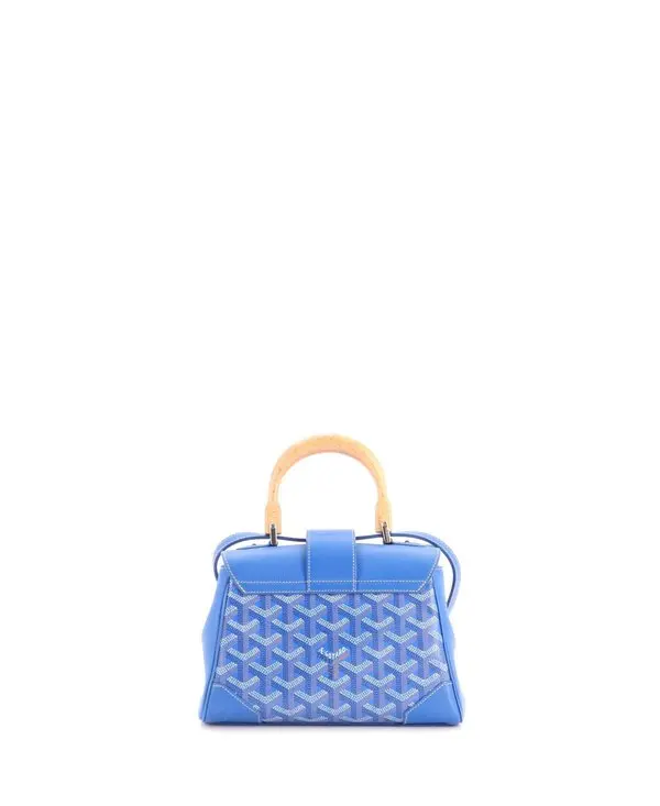 Goyard Saigon Top Handle Bag Coated Canvas With Leather - Blue