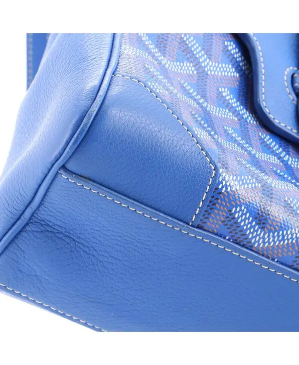 Goyard Saigon Top Handle Bag Coated Canvas With Leather - Blue