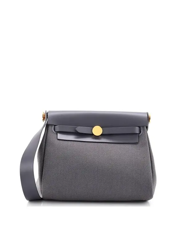 Hermès Herbag Zip Canvas & Leather Shoulder Bag