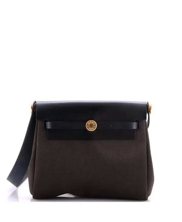 Hermès Herbag Zip Canvas & Leather Crossbody