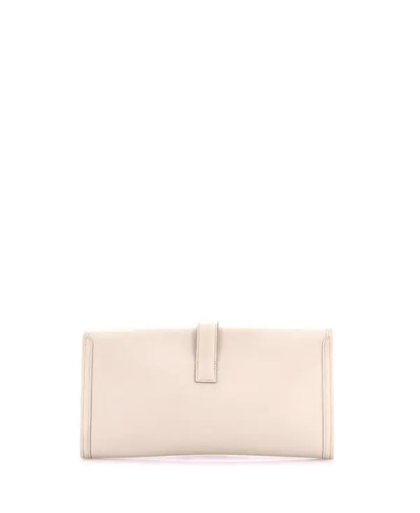 Hermès Jige Elan Evercolor Leather Clutch - Neutral