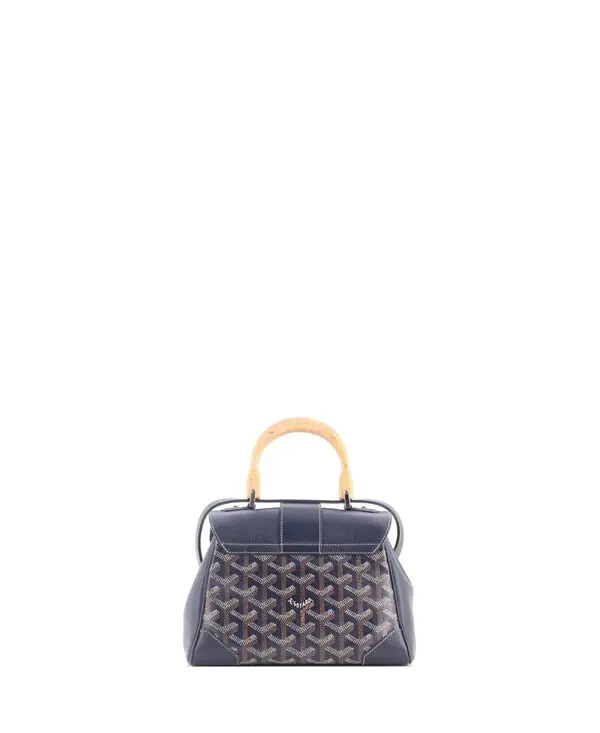 Goyard Saigon Top Handle Bag Coated Canvas With Leather - Blue