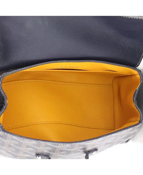 Goyard Saigon Top Handle Bag Coated Canvas With Leather - Blue