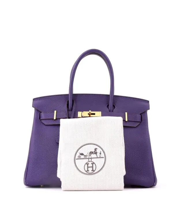 Hermès Birkin 30 Handbag Purple Togo With Gold Hardware - Iris