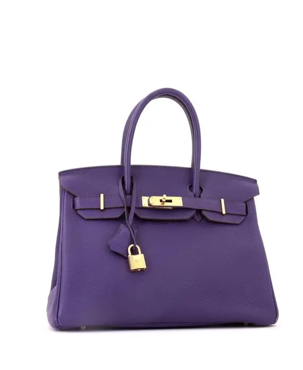 Hermès Birkin 30 Handbag Purple Togo With Gold Hardware - Iris