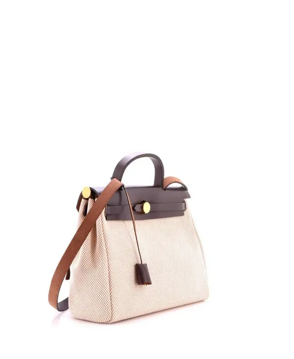 Hermès Herbag Zip 31 Canvas & Leather Shoulder Bag