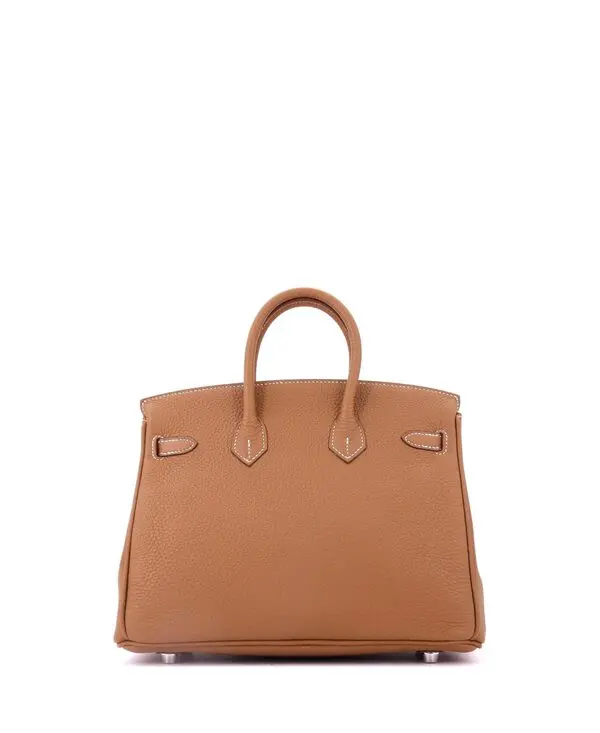 Hermès Birkin 25 Togo Leather Palladium Tone Satchel - Gold