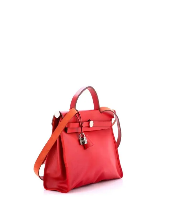 Hermès Herbag Zip Canvas And Leather Shoulder Bag