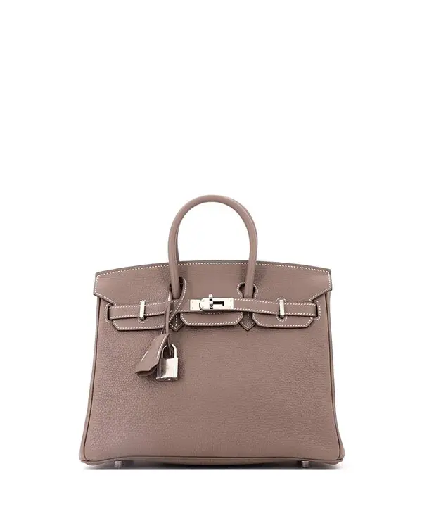 Hermès Birkin 25 Handbag Grey Togo With Palladium Hardware - Etoupe