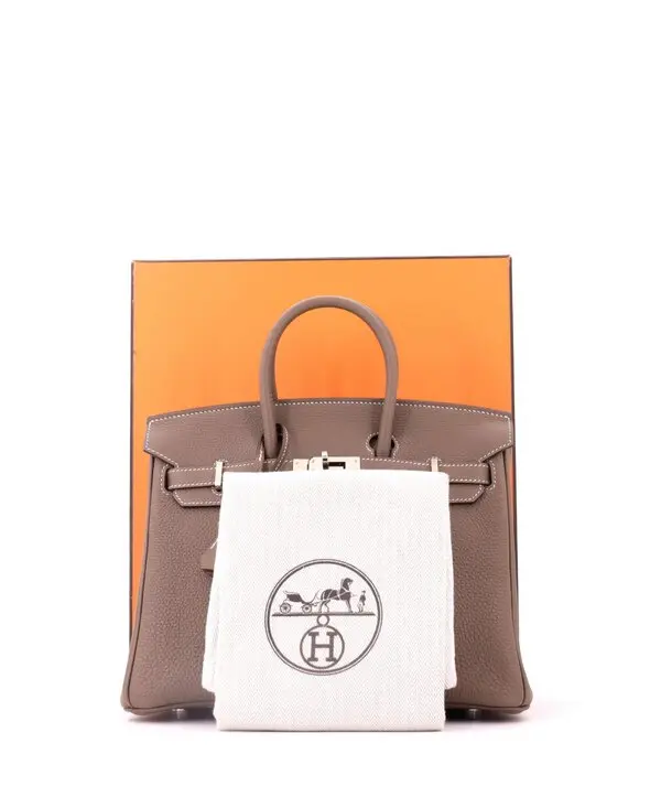 Hermès Birkin 25 Handbag Grey Togo With Palladium Hardware - Etoupe