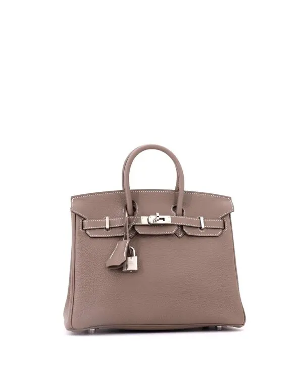 Hermès Birkin 25 Handbag Grey Togo With Palladium Hardware - Etoupe
