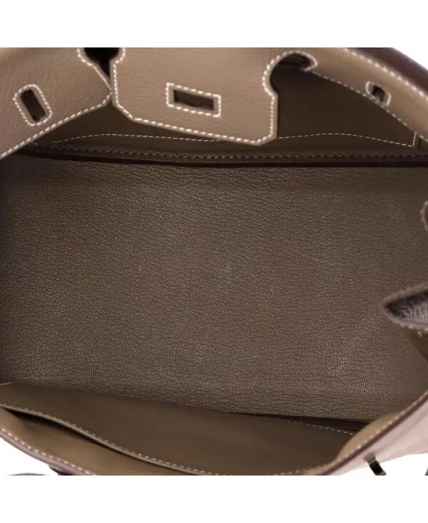 Hermès Birkin 25 Handbag Grey Togo With Palladium Hardware - Etoupe
