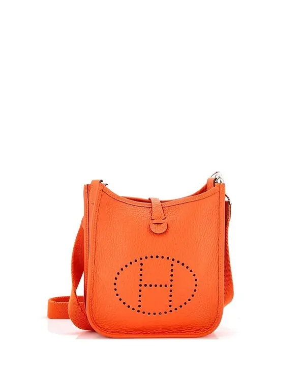 Hermès Evelyne Tpm Clemence Leather Crossbody Bag - Orange