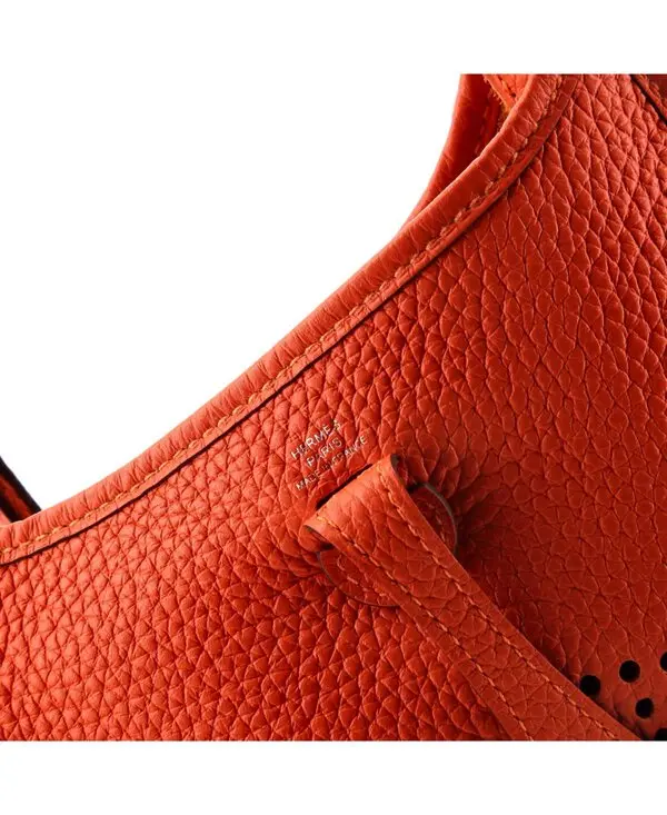 Hermès Evelyne Tpm Clemence Leather Crossbody Bag - Orange