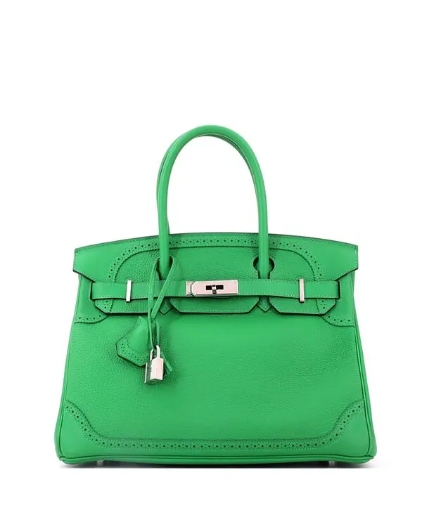 Hermès Birkin 30 Handbag Green Togo And Swift With Palladium Hardware - Bamboo