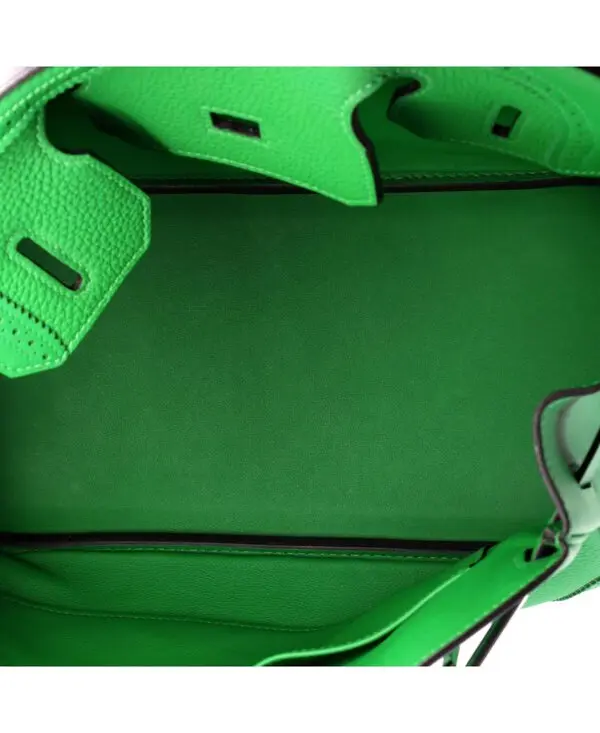 Hermès Birkin 30 Handbag Green Togo And Swift With Palladium Hardware - Bamboo