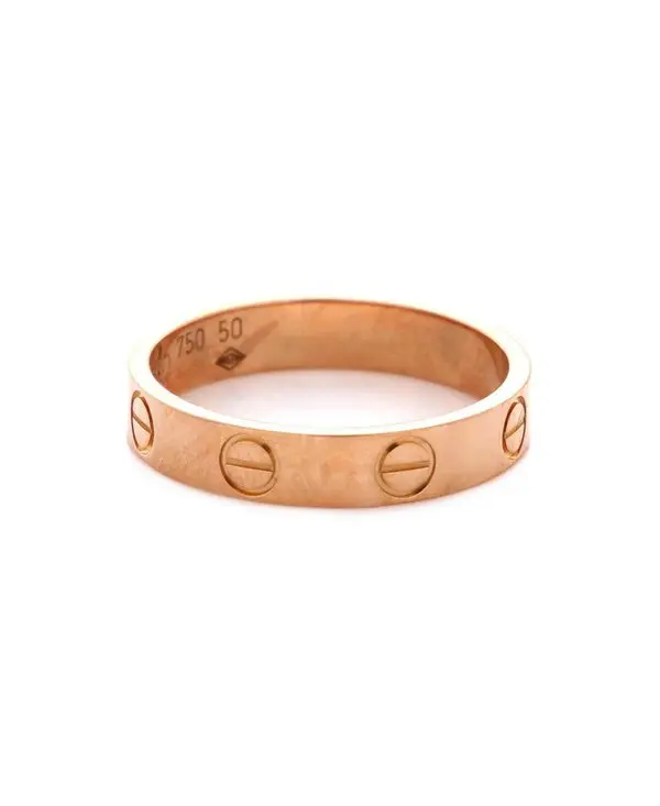 CARTIER Love Wedding Band Ring 18k Rose Gold