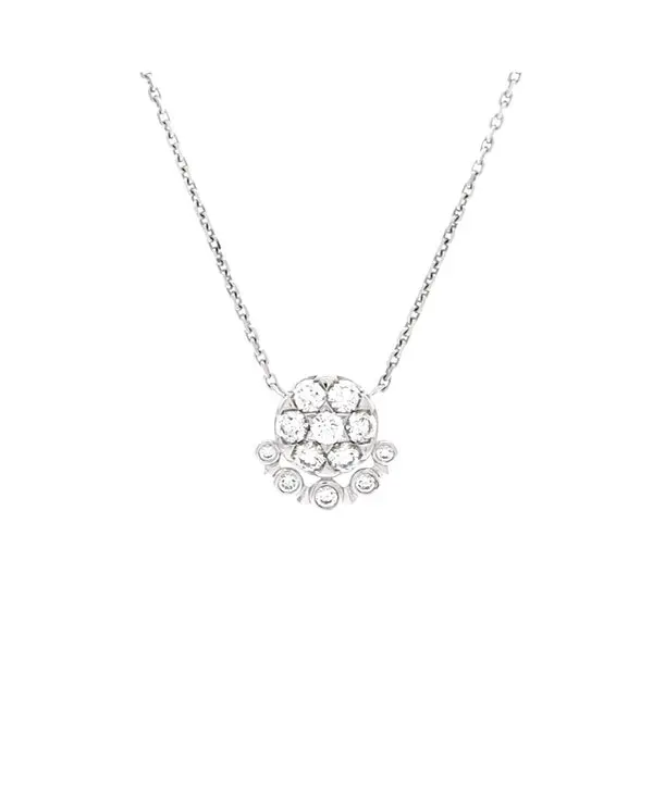 CARTIER 0.45ct Etincelle De Cluster Pendant Necklace 18k Gold With Diamonds, 15.25 - White