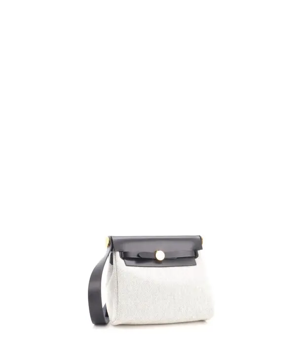 Hermès 20 Herbag Zip Toile And Leather