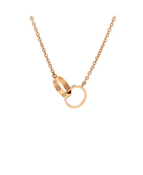 CARTIER Love Interlocking Necklace 18k Rose Gold, 17.25