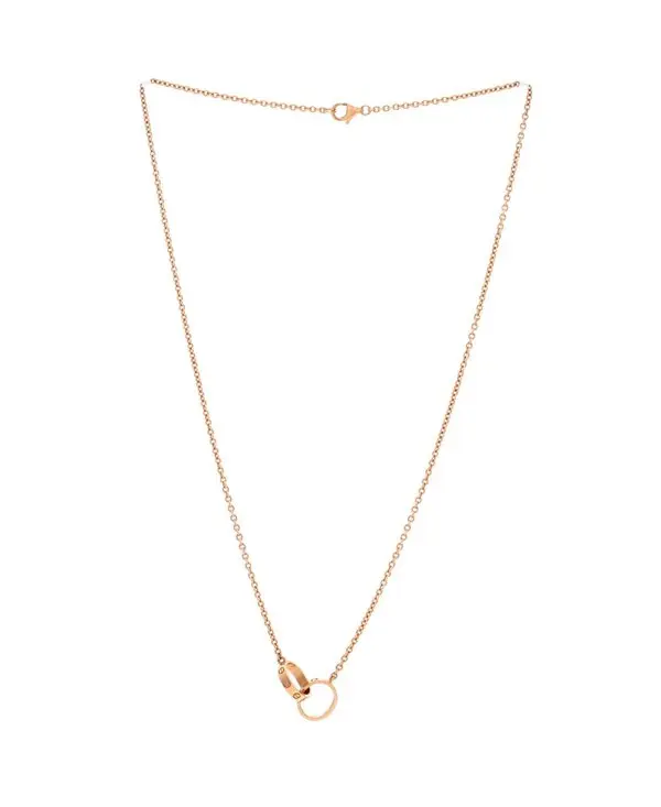 CARTIER Love Interlocking Necklace 18k Rose Gold, 17.25