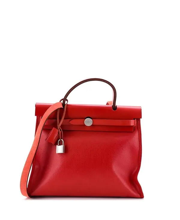 Hermès 31 Herbag Zip Berline Vache Canvas And Leather