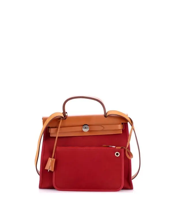 Hermès 31 Herbag Zip Leather And Toile