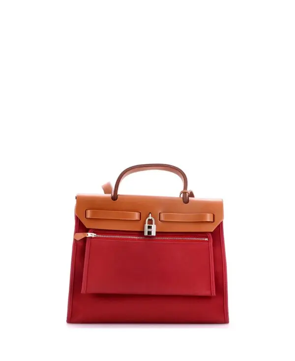 Hermès 31 Herbag Zip Leather And Toile