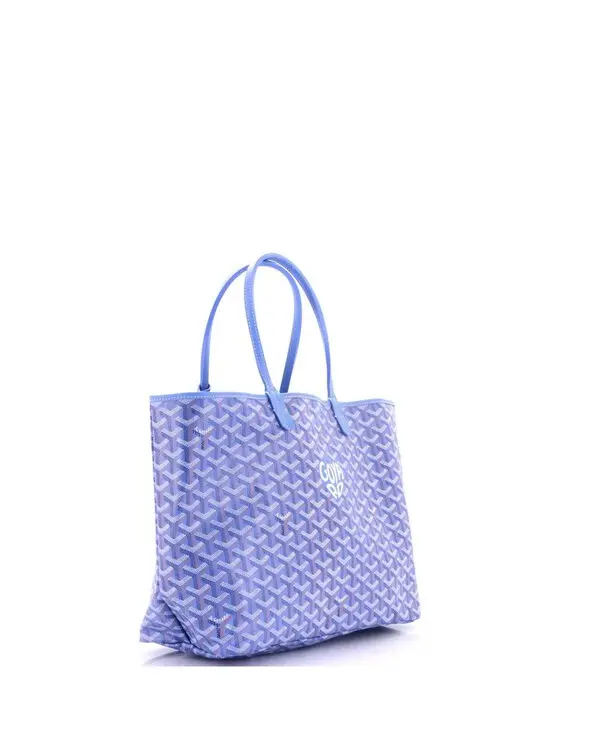 Goyard Pm Saint Louis Reversible Tote Coated Canvas And Printed Canvas - Blue