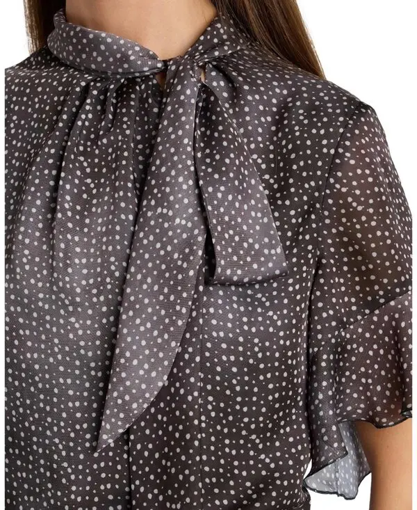 Santorelli Athena Blouse With Short Flutter-sleeves