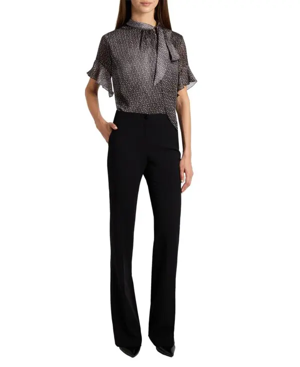 Santorelli Athena Blouse With Short Flutter-sleeves