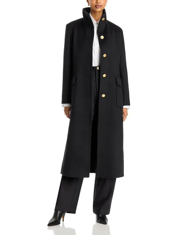 Bernardo Stand Collar Button Front Coat