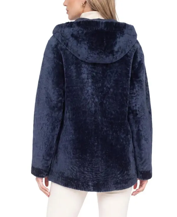 Gorski Textured Reversible Shearling Lamb Zip Parka