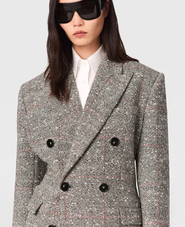Stella McCartney Double-breasted Speckled Wool Coat